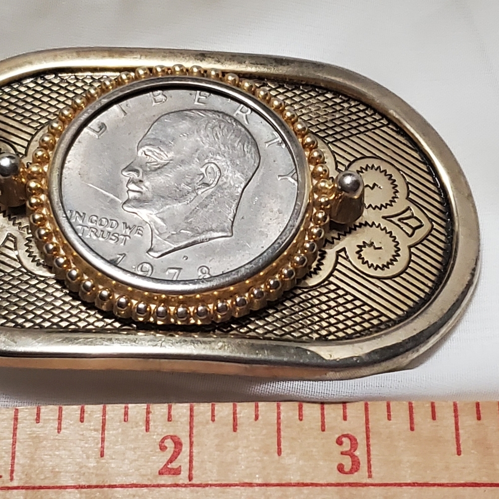 Vtg 1978 President Eisenhower Belt Buckle - Gem